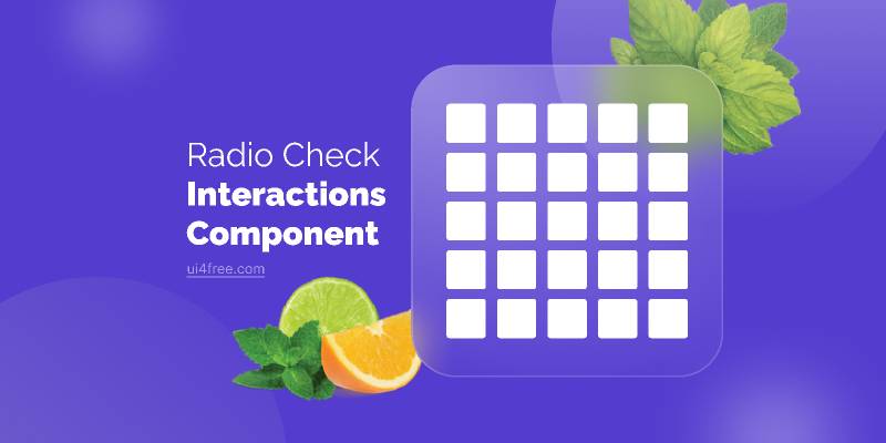 Figma Radio Check Interactions Component | UI4Free