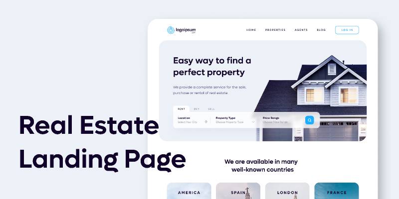 Figma Real Estate Property Landing Webpage | UI4Free