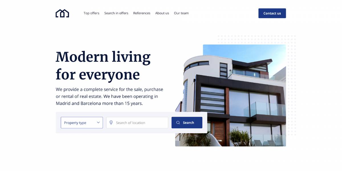 Figma Real estate web design Free Template | UI4Free