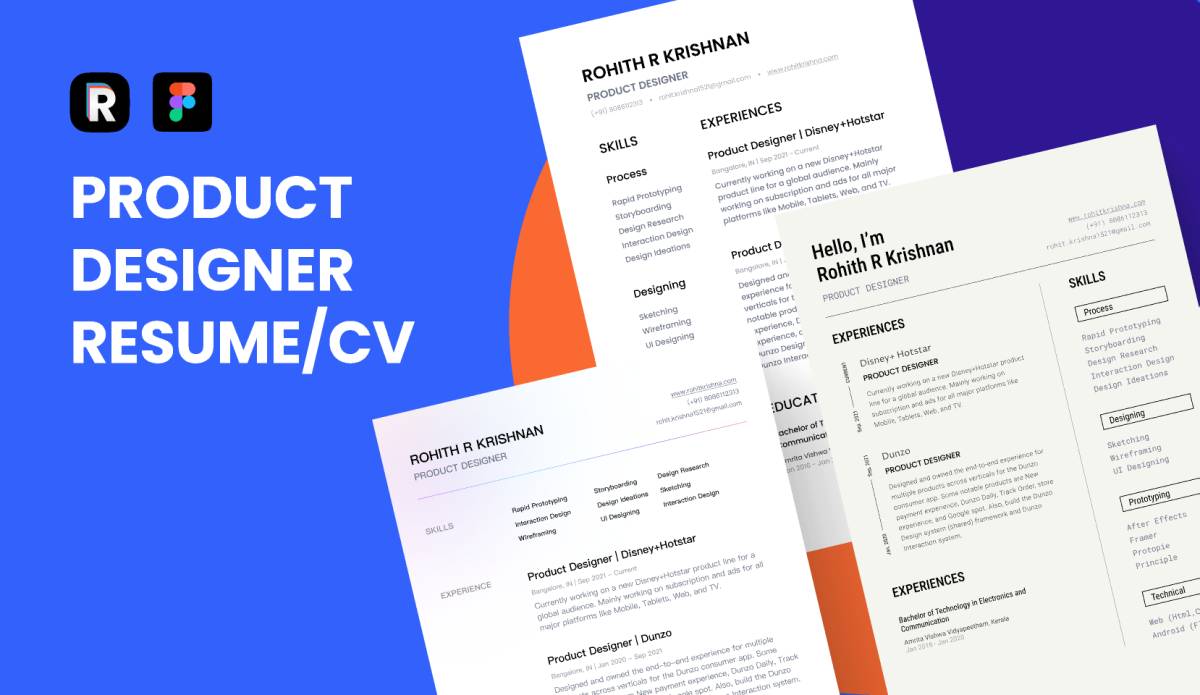 Figma Resume/CV Product Designer | UI4Free