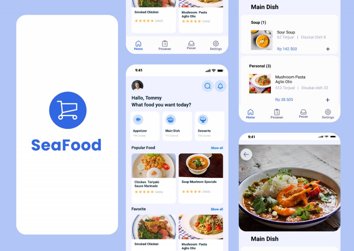 Figma SeaFood Reservation Apps | UI4Free