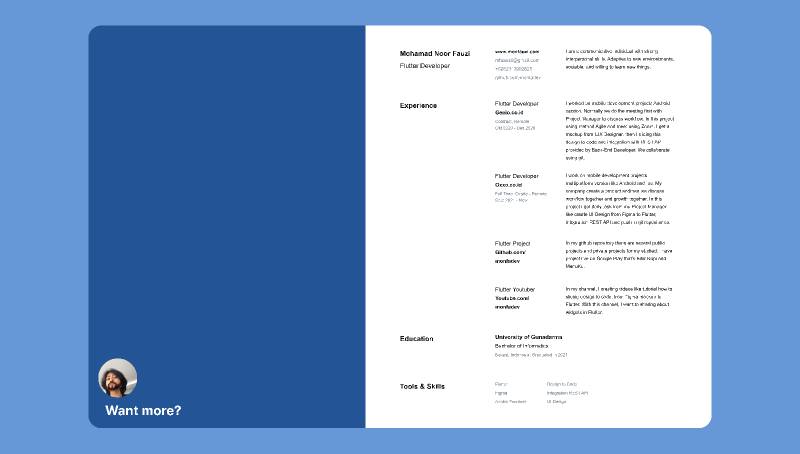 Figma Simple Curriculum Vitae | UI4Free