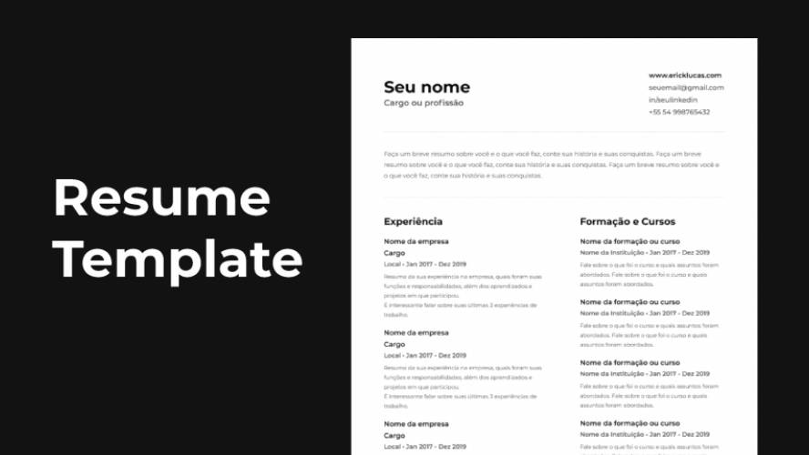 CV / Resume Template Figma - Ui4free.com