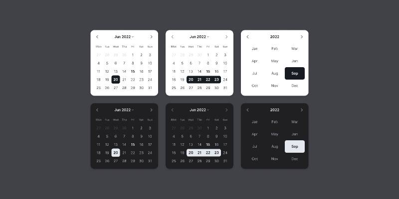 Figma Simple Date Picker | UI4Free