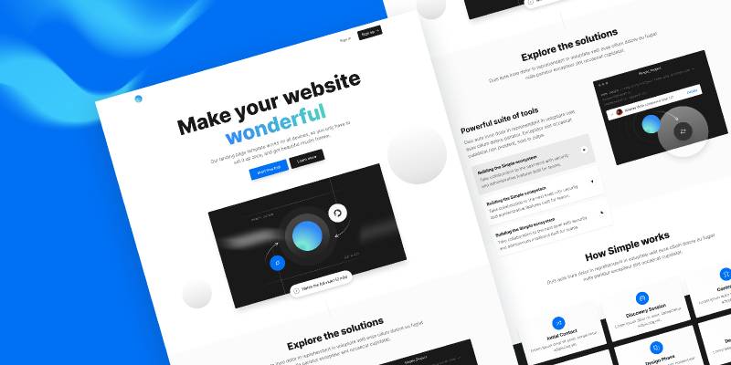 Figma Simple Light - Tailwind CSS Landing Page Template | UI4Free