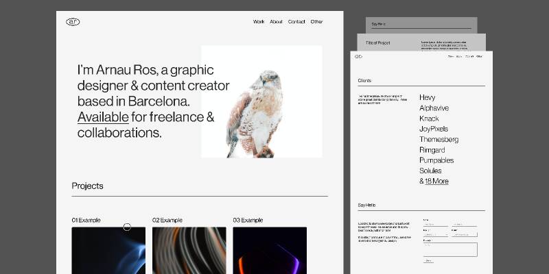 Figma Simple Portfolio And Gallery Template | UI4Free