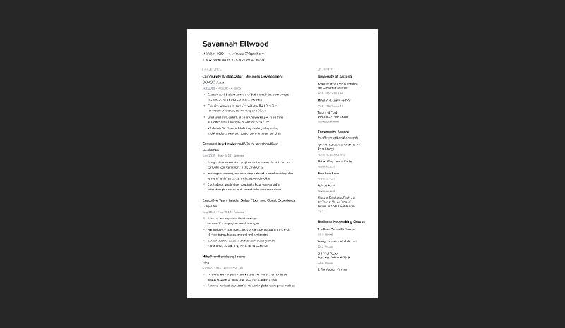 Figma Simple Resume Template | UI4Free