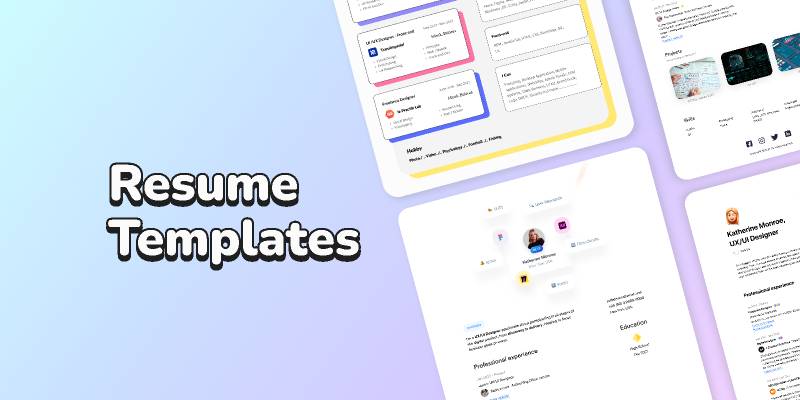 Figma Simple Resume Templates | UI4Free