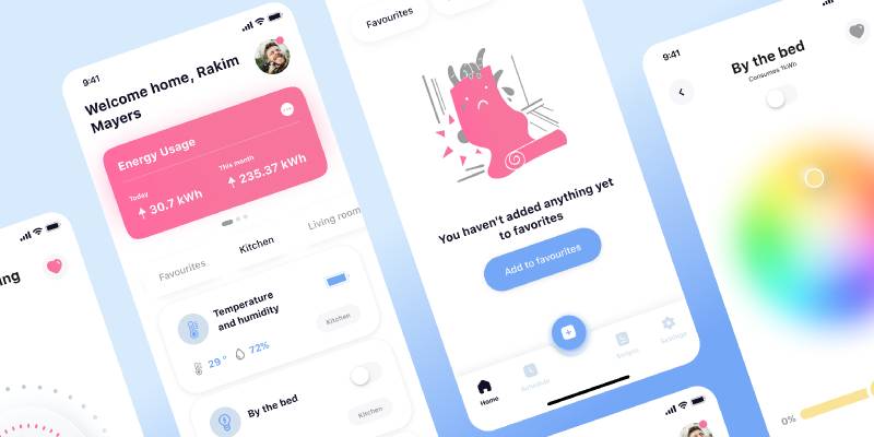 Figma Smart Home App Free Template | UI4Free