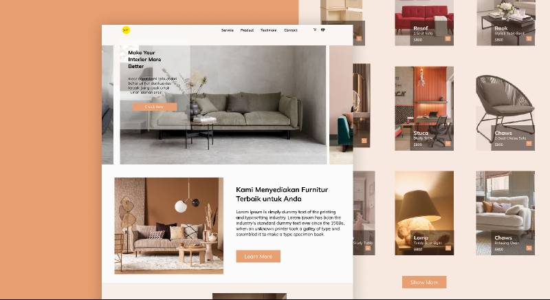 Figma Sofa Shop Website Template | UI4Free