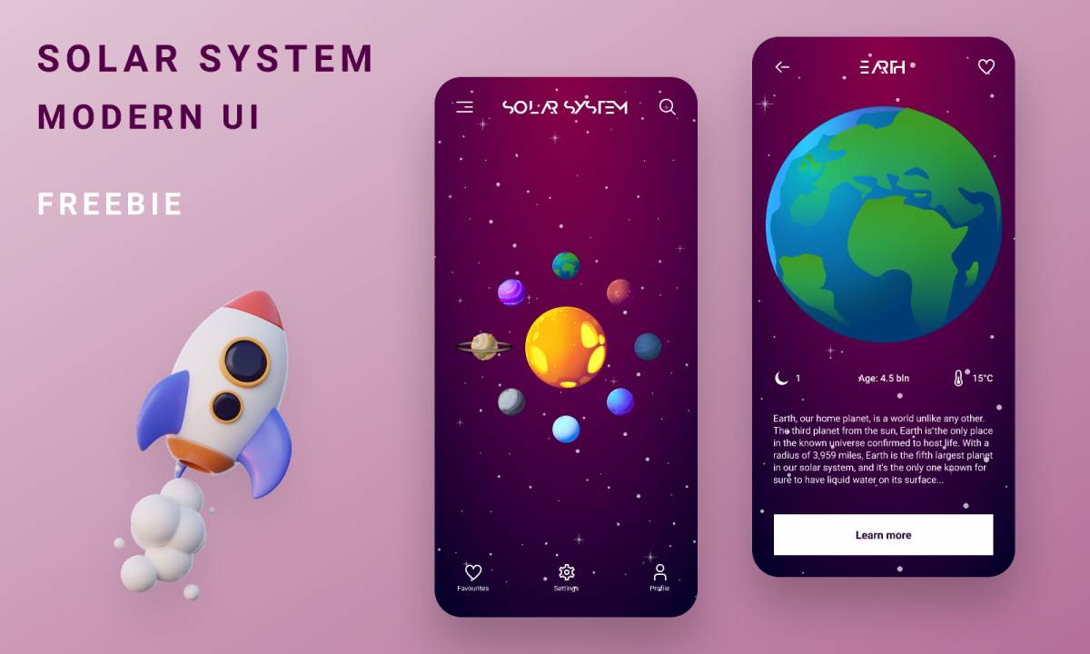 Figma Solar System App UI | UI4Free