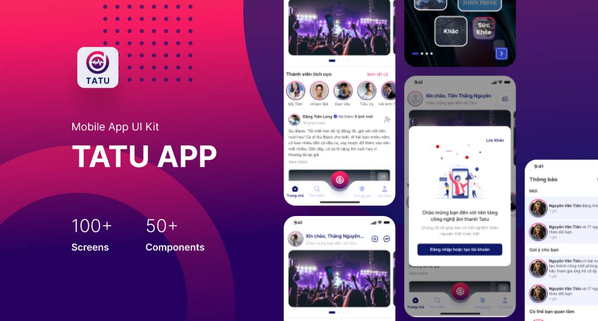 Figma Tatu Mobile App Ui Kit | UI4Free