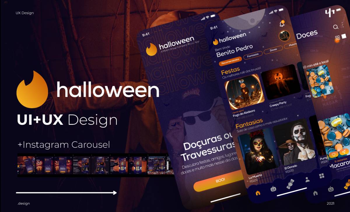 Figma Tinder Halloween Template | UI4Free