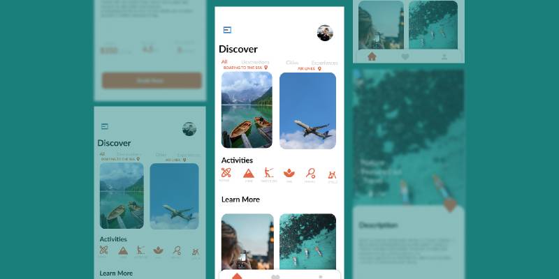 Figma Tourism System App Design Template | UI4Free