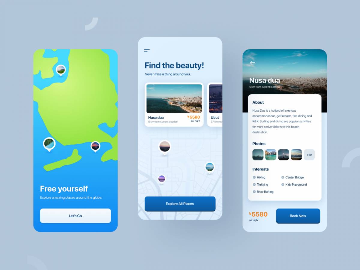 Figma Travel App Design Template | UI4Free