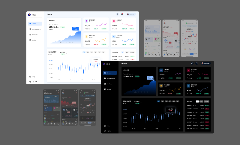 Figma ui kit for Stock investment market figma free download | UI4Free