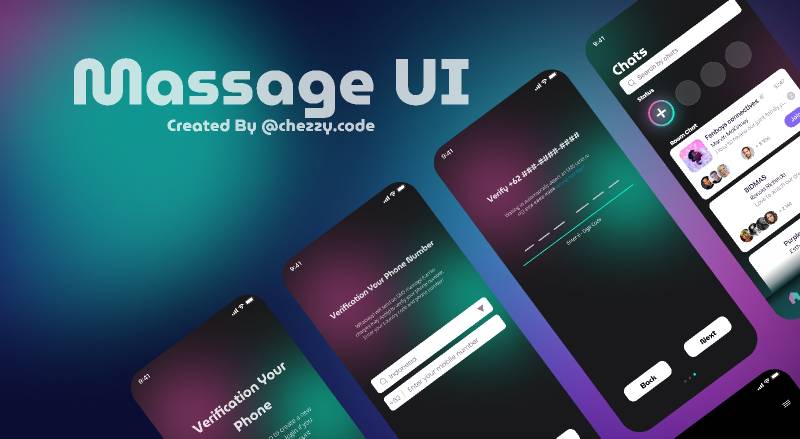 Figma UI Massage Mobile App | UI4Free
