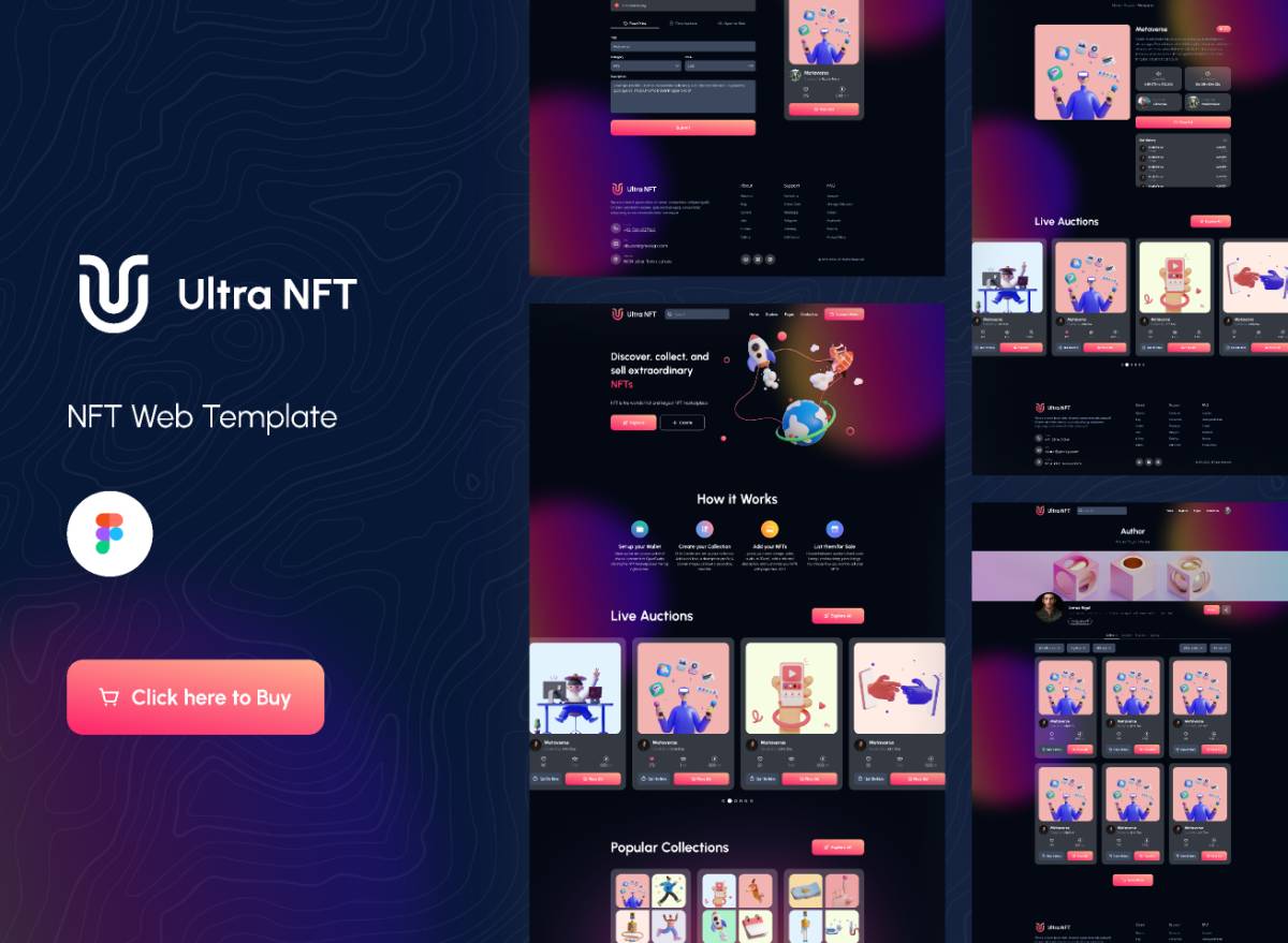 Figma Ultra NFT Website Template | UI4Free