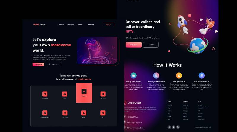 Figma Unda Metaverse Template | UI4Free