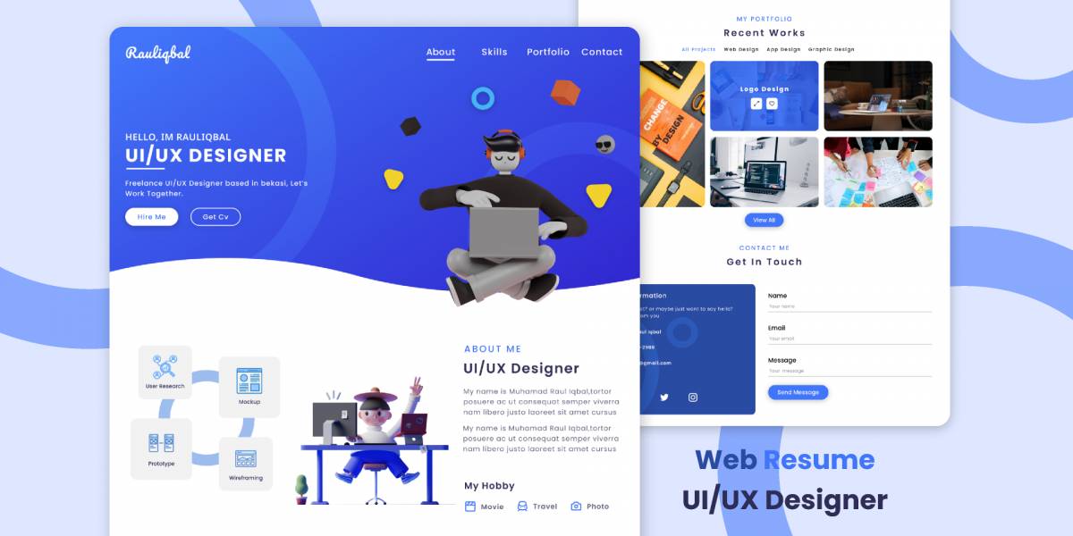 Figma Web Resume UI /UX Designer | UI4Free