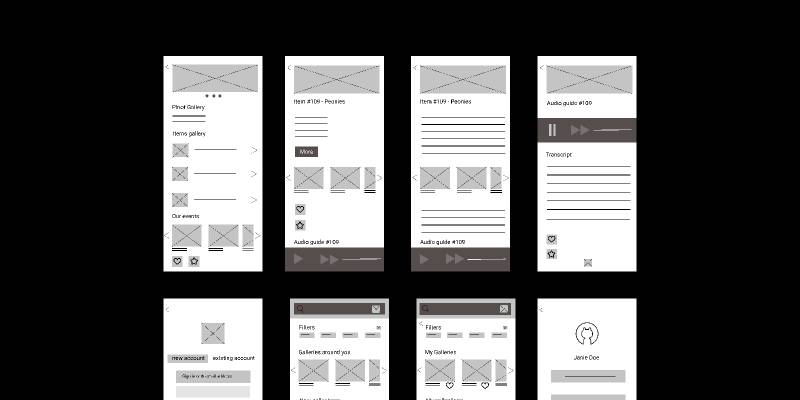 Figma Wireframe Gallery App Template | UI4Free