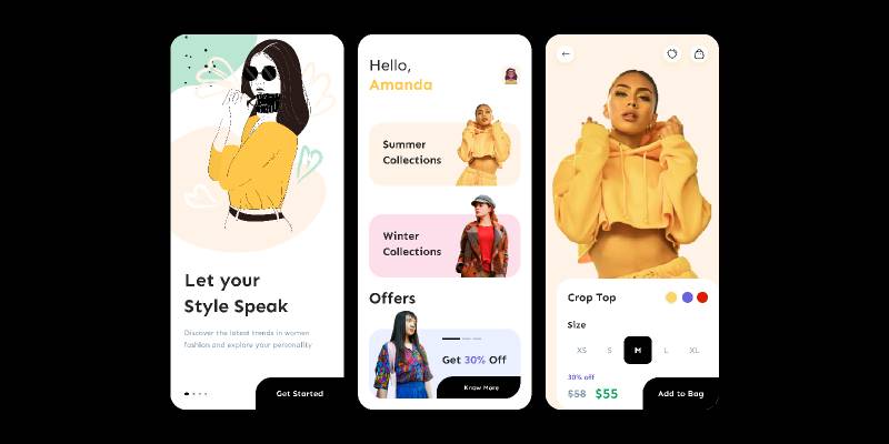 Figma Women Fashion Store Mobile Design | UI4Free