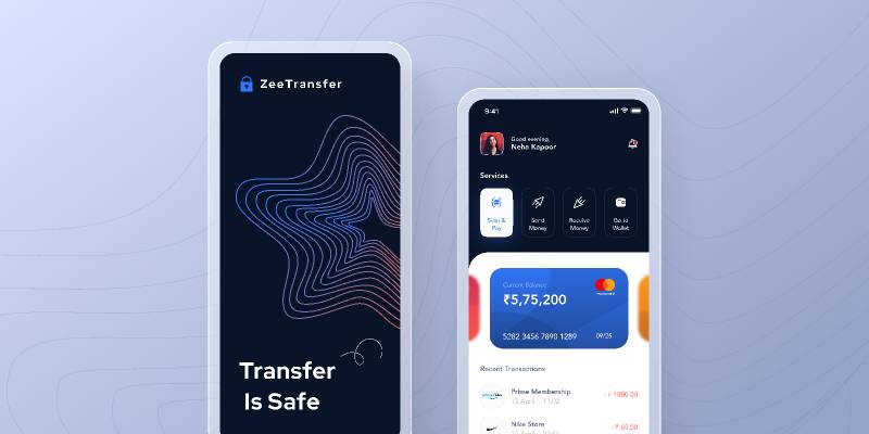 Figma ZeeTransfer - Transfer Money Mobile App Template | UI4Free