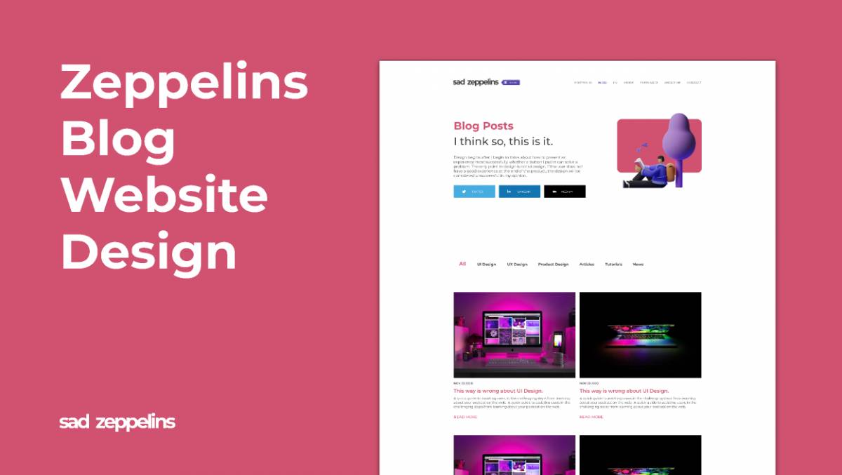 Figma Zeppelins Blog Website Design Free Download | UI4Free