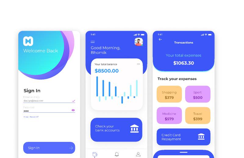 Finance Application Figma Mobile App | UI4Free