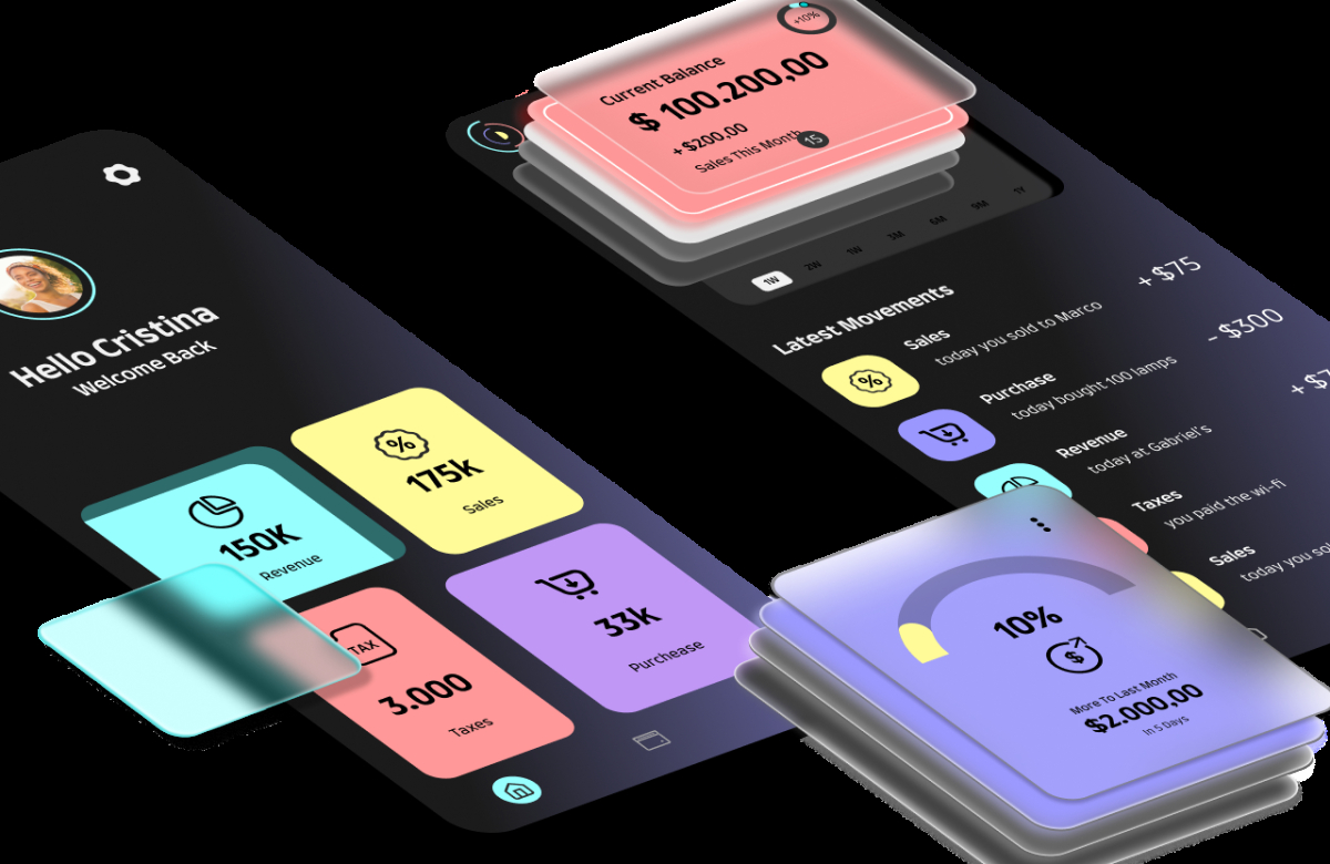 Financial 3D Mobile App Template | UI4Free