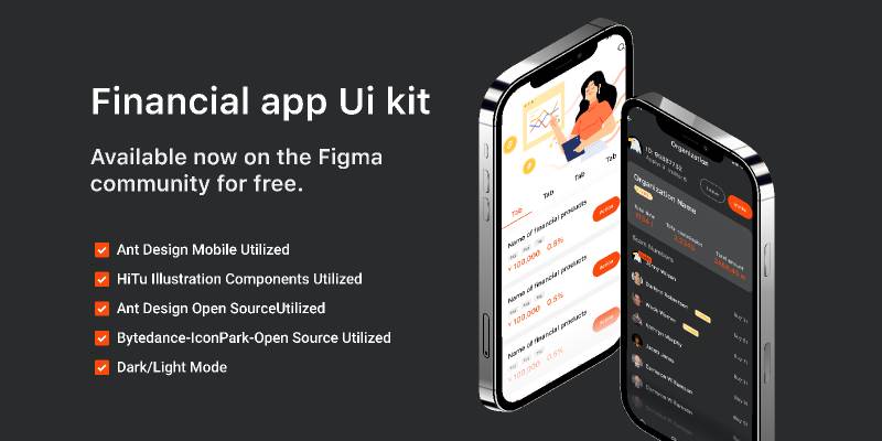 Financial app UI kit figma free | UI4Free