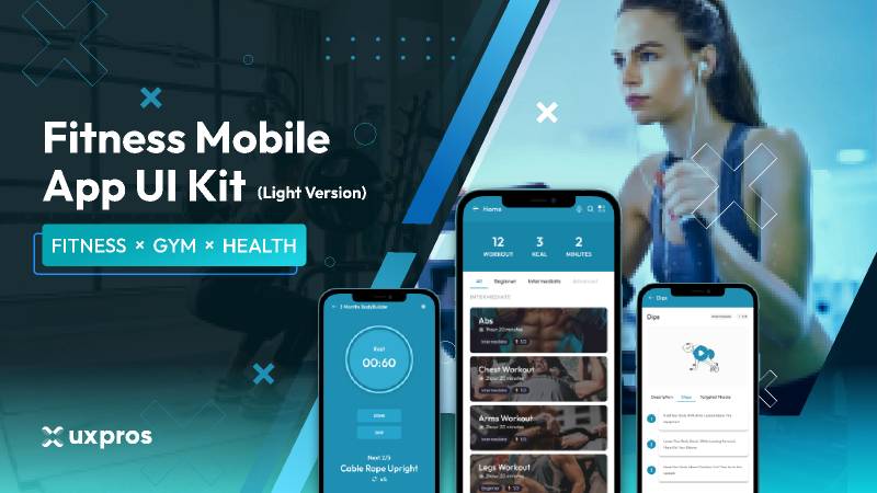 Fitness App Light Version Figma Mobile Template | UI4Free