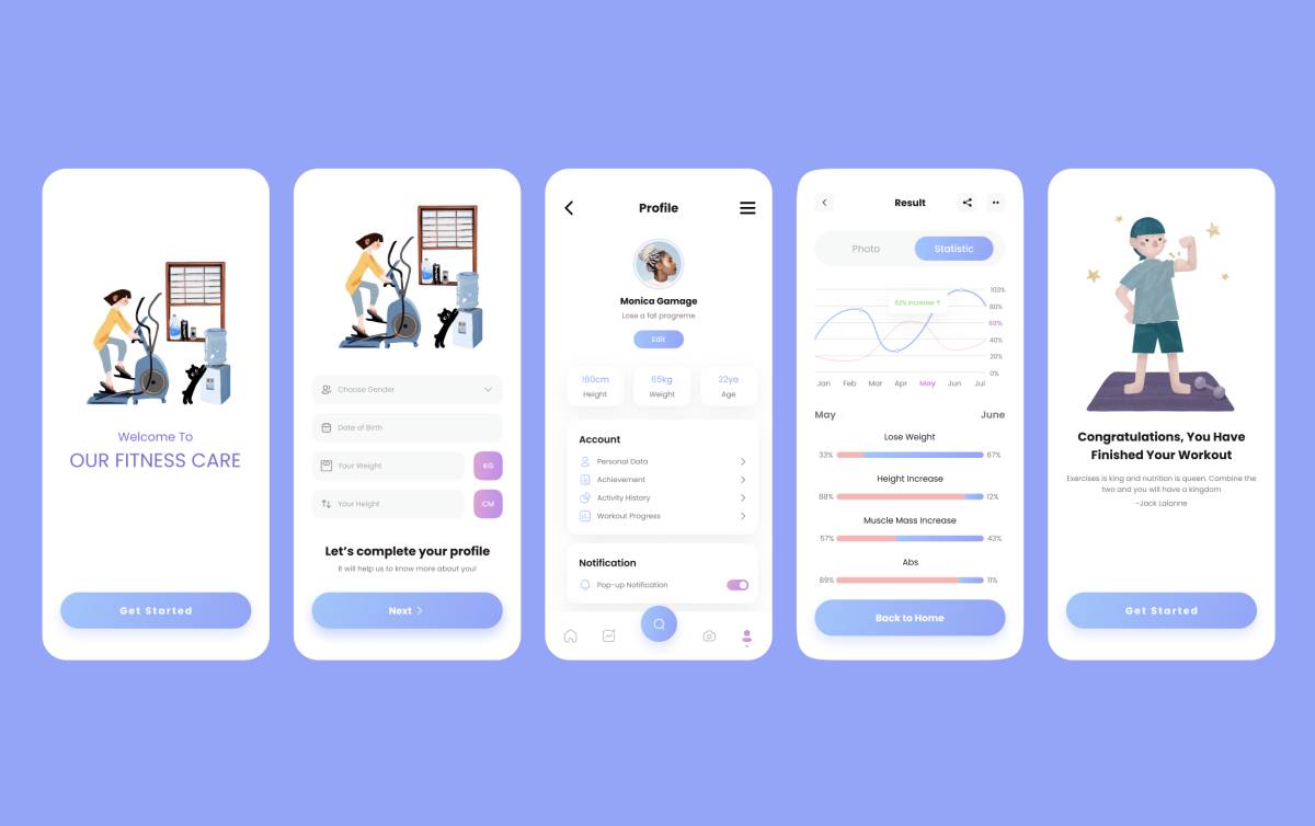 Fitness UI Design Figma Mobile Template | UI4Free
