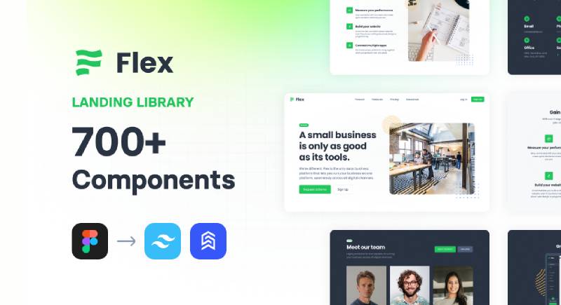 Flex UI library for Tailwind CSS Figma Template | UI4Free