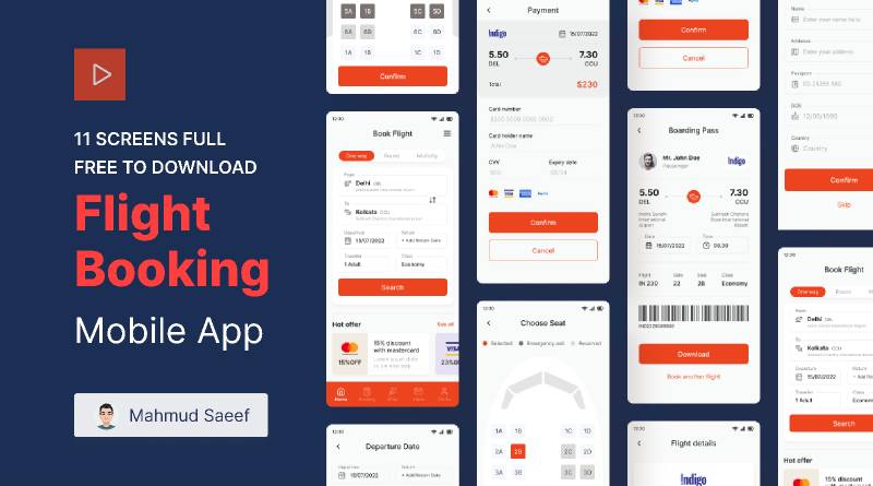 Flight Booking App UI Kits Figma Free Resource | UI4Free