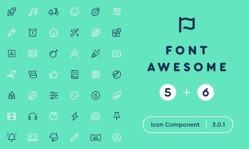Font Awesome 5+6 Official Icon Component | UI4Free