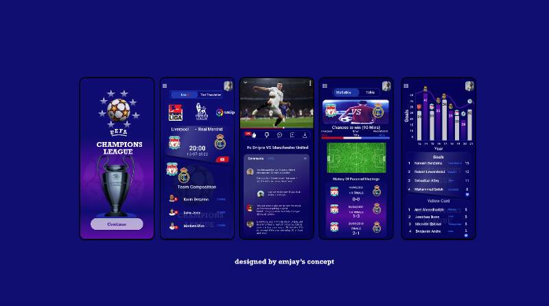 Fooball Viewing App Figma Mobile Template | UI4Free