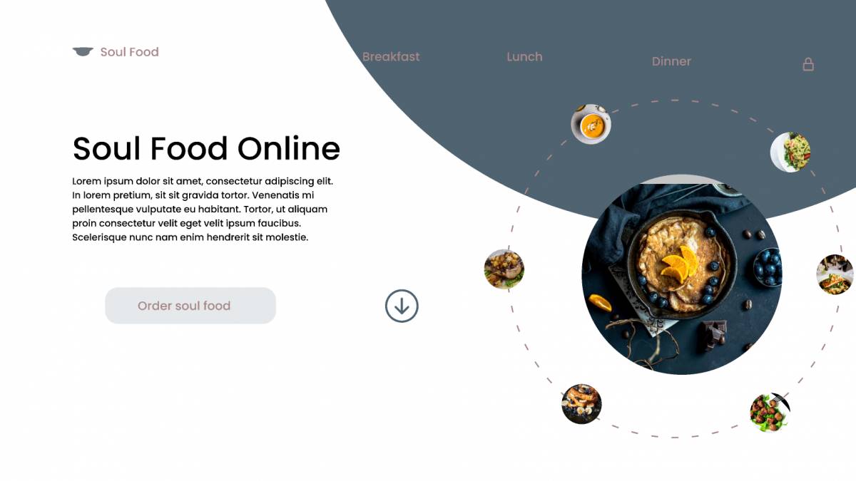 Food animation webpage design Figma Template | UI4Free