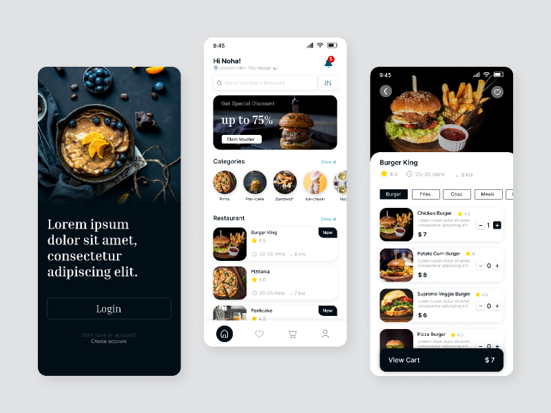 Food App Figma Free Mobile Template | UI4Free