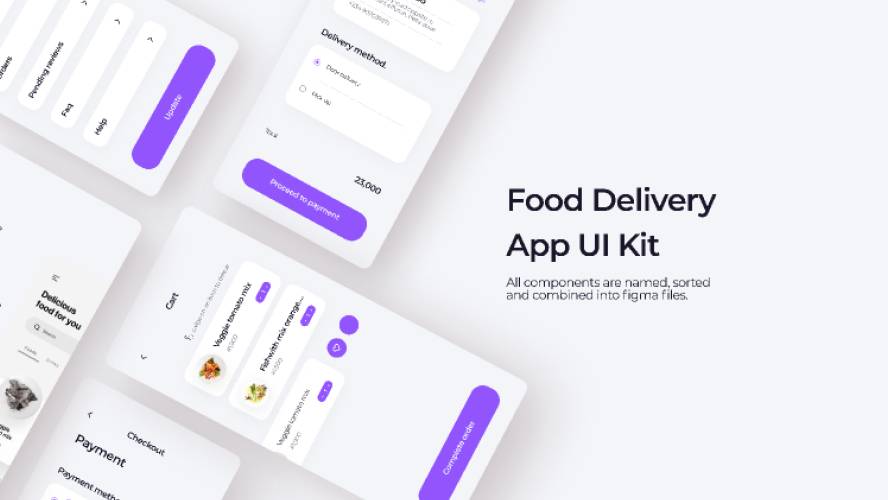 Figma Food Delivery UI Mobile Template - Ui4free.com