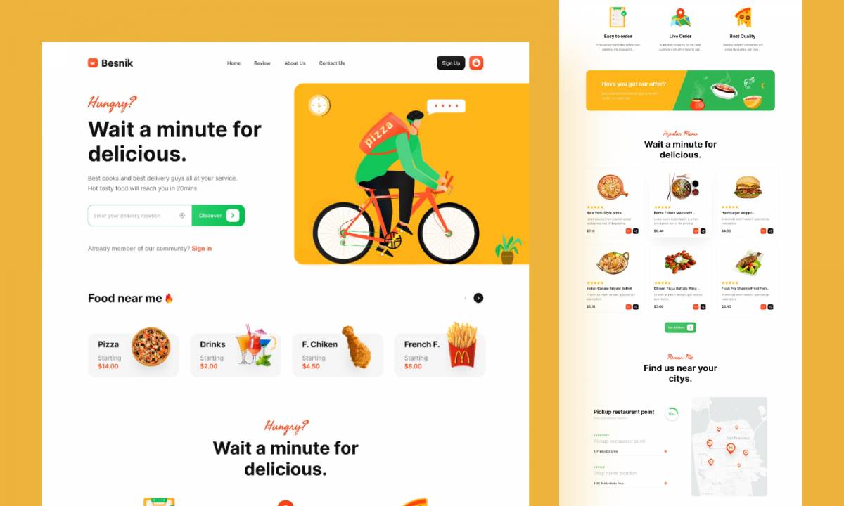 Food Delivery Service Website Template | UI4Free