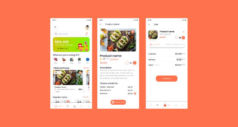 Food Order Apps Mobile Figma Template | UI4Free