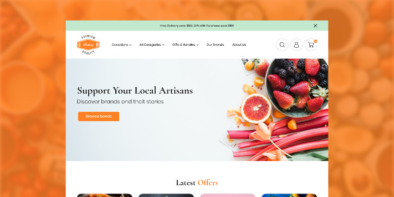 Food store figma template | UI4Free