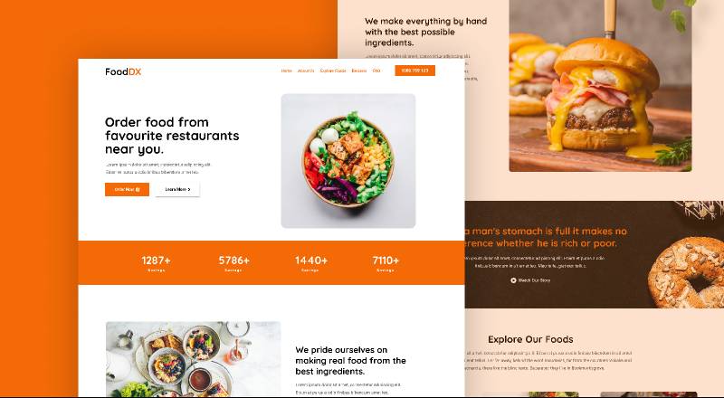 FooDX Figma Food Website Template | UI4Free