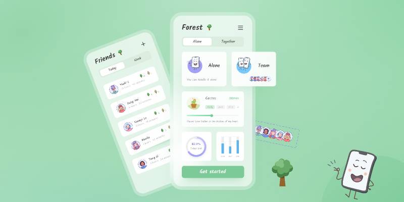 Forest Figma Mobile App | UI4Free