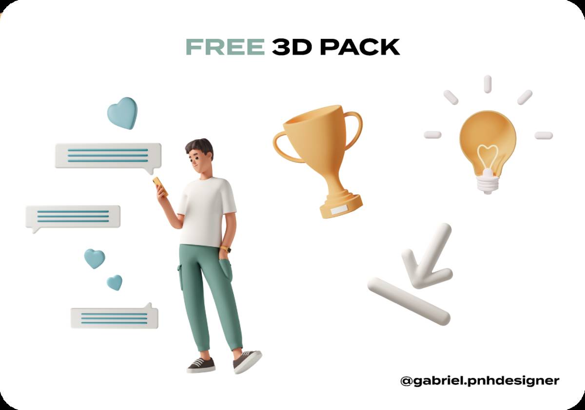FREE 3D PACK Figma Template | UI4Free