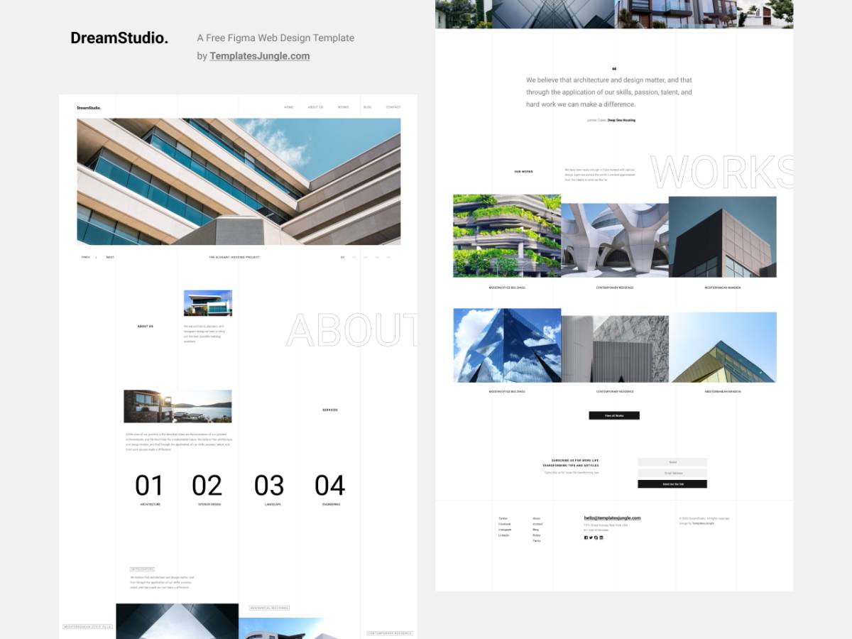 Free Architecture Firm Figma Design Template | UI4Free
