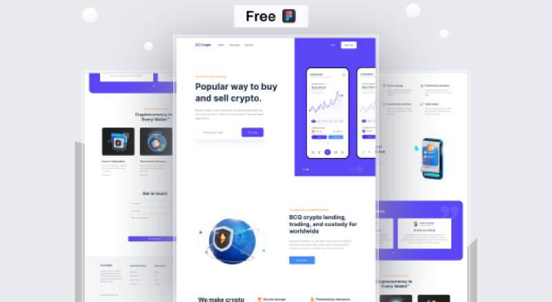 Free Crypto Website Template Figma Free Download | UI4Free