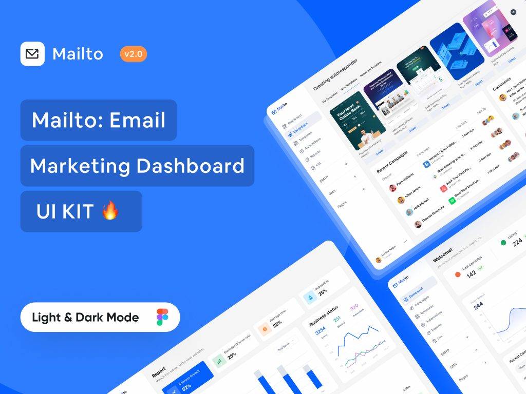 Free E-mail Marketing Dashboard UI Kit | UI4Free