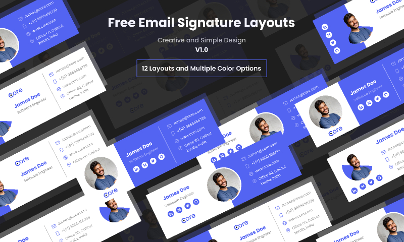 Free Email Signature Layouts V1.0 Figma Template | UI4Free